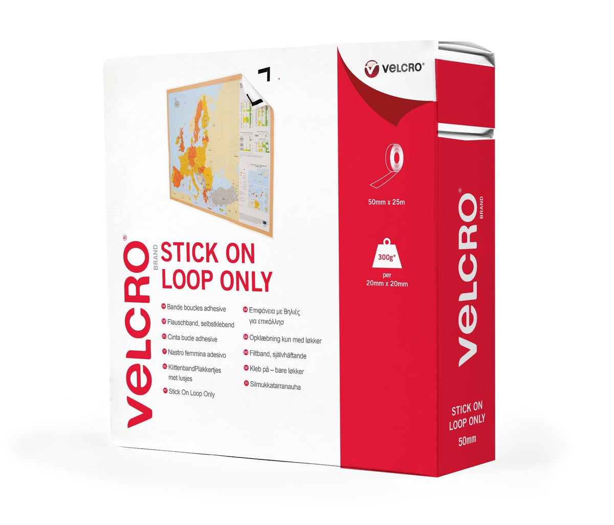 VELCRO® Brand Stick On Tape (Hook Only), 50mm x 25m - Black | VELCRO® Brand